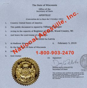 Wisconsin Apostille Example